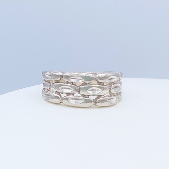 Vintage | Jewelry | Vintage Sterling Silver Geometric Design Band Ring ...